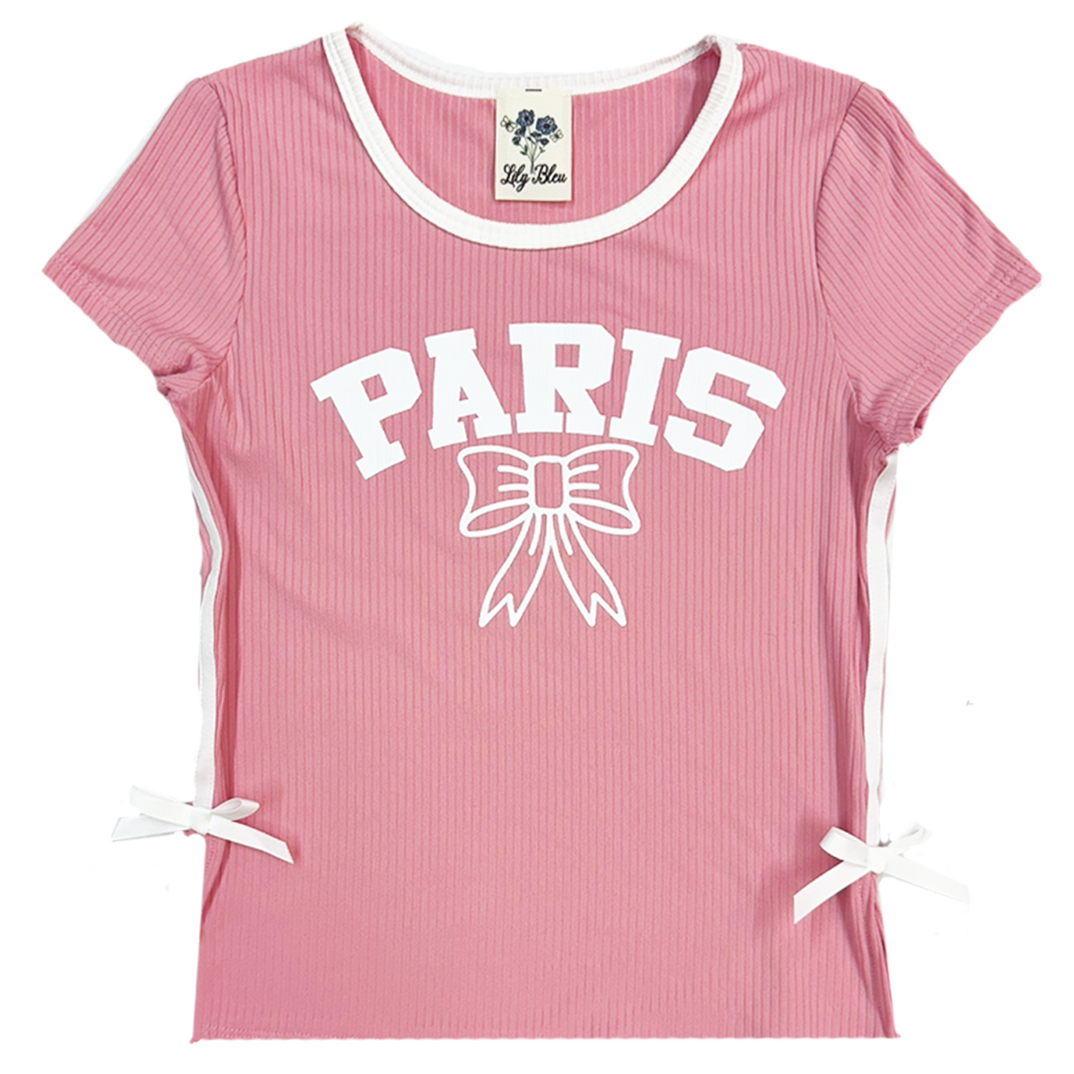 Juniper Pink Ribbed Bow Top – Lily Bleu